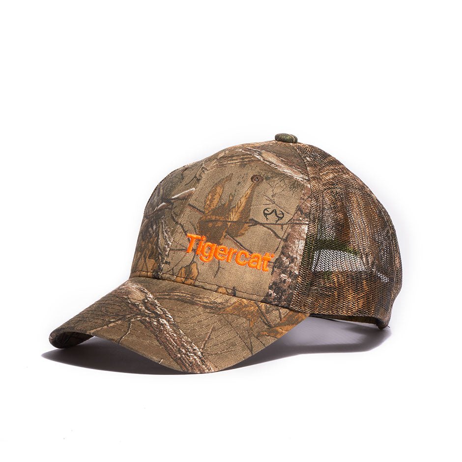 HAT, REALTREE, MESH BACK, WITH ORANGE DESIGN – Tigercat Outfitters